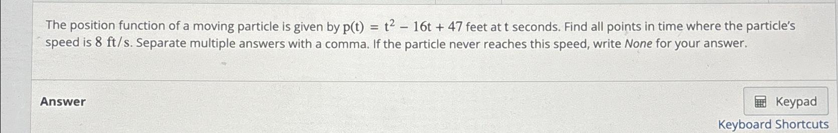 Solved The position function of a moving particle is given | Chegg.com