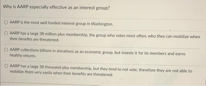 Solved Why is AARP especially effective as an interest | Chegg.com