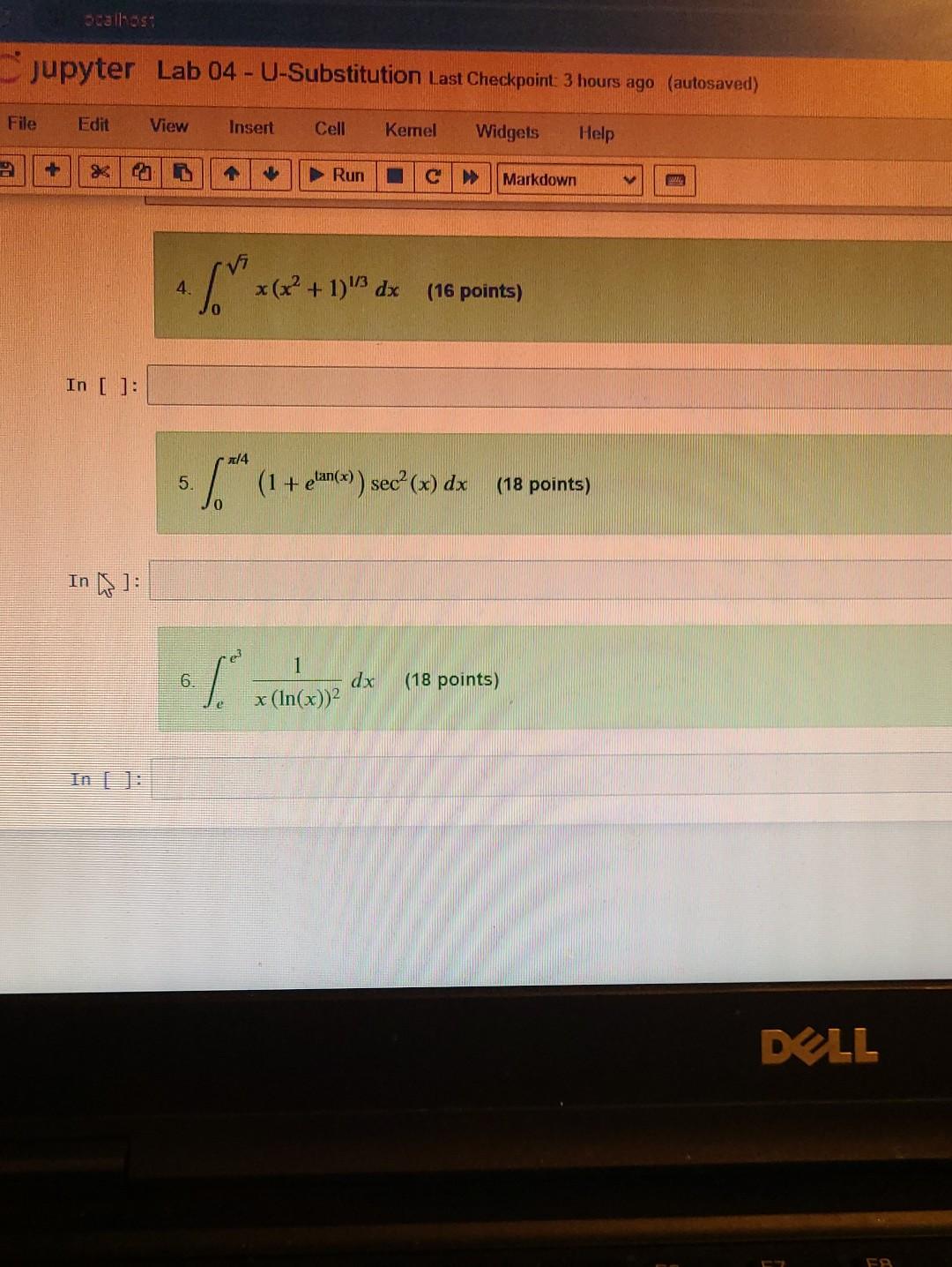 Solved localhost38 jupyter Lab 04 - U-Substitution Last | Chegg.com