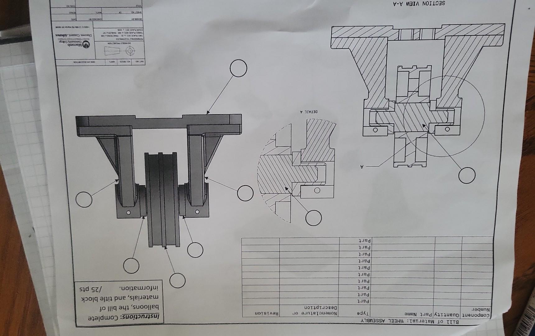 Solved Instructions: Draw the missing section view and | Chegg.com Solved Instructions: Draw the missing section view and | Chegg.com