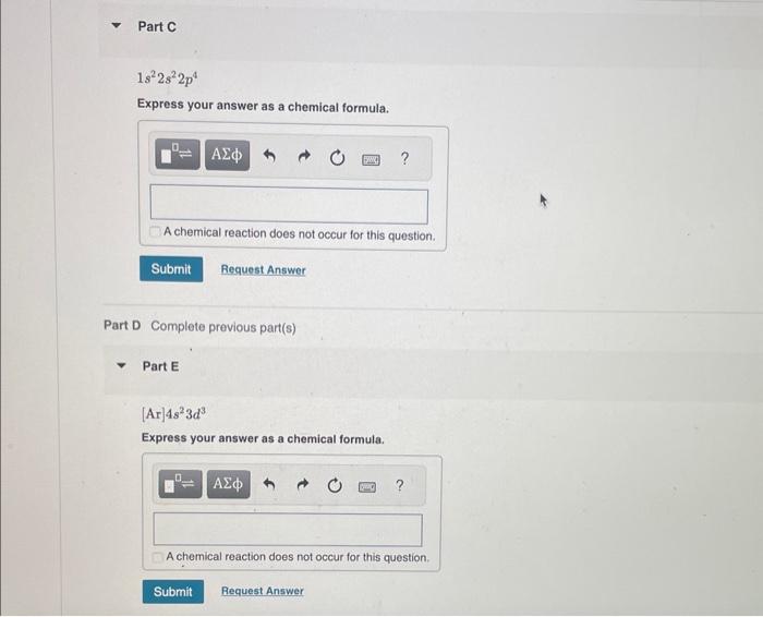 Solved 1s22s22p2 Express your answer as a chemical | Chegg.com