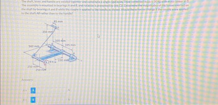 Solved The shaft, lever, and handle are welded together and | Chegg.com