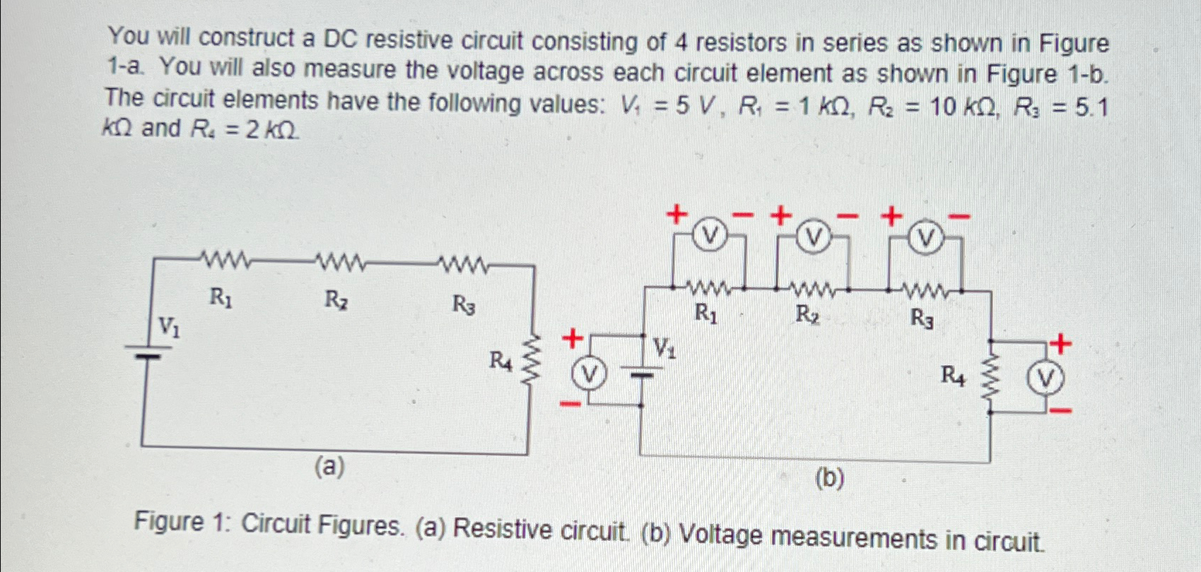 Solved You will construct a DC resistive circuit consisting | Chegg.com