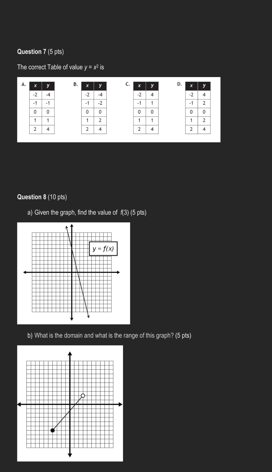 Solved Functions and Relations Student's Name: Question 1: | Chegg.com