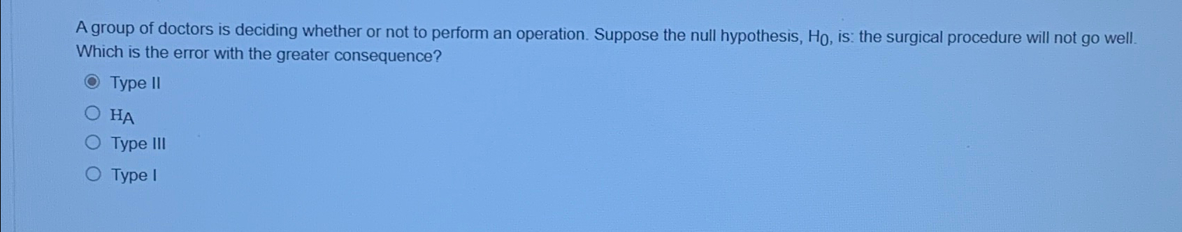 Solved A group of doctors is deciding whether or not to | Chegg.com