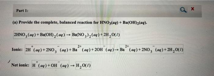 Solved (a) Provide the complete, balanced reaction for | Chegg.com