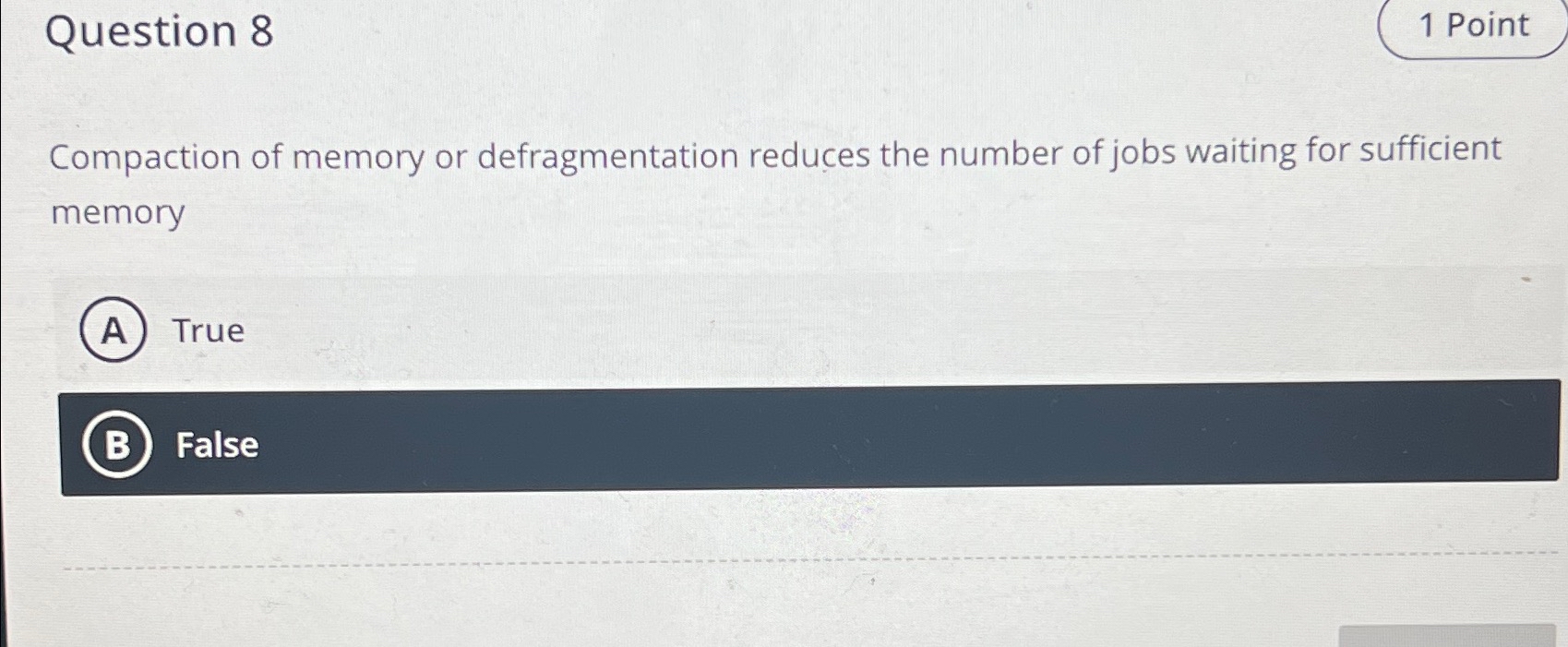 Solved Question 81 ﻿PointCompaction of memory or | Chegg.com