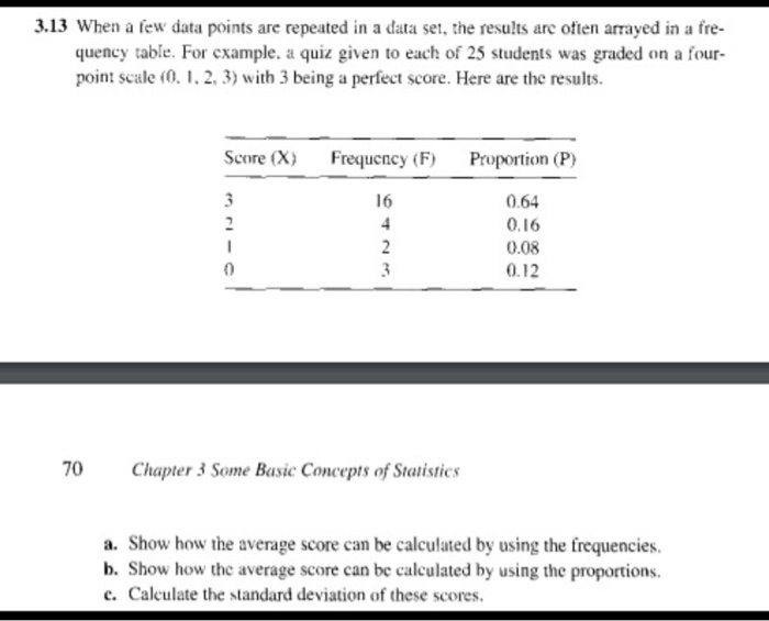 Solved 3.13 When a few data points are repeated in a data | Chegg.com