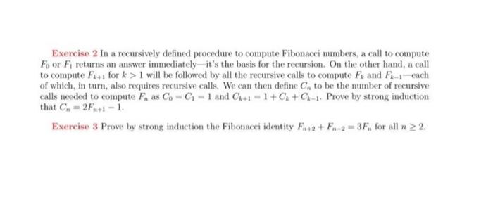 Exercise 2 In A Recursively Defined Procedure To
