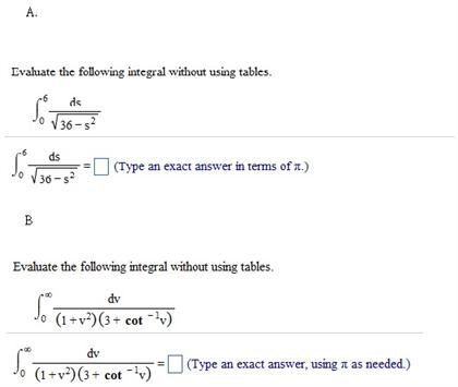 Solved Evaluate the following integral without using tables. | Chegg.com