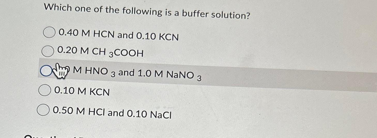 Solved Which one of the following is a buffer | Chegg.com