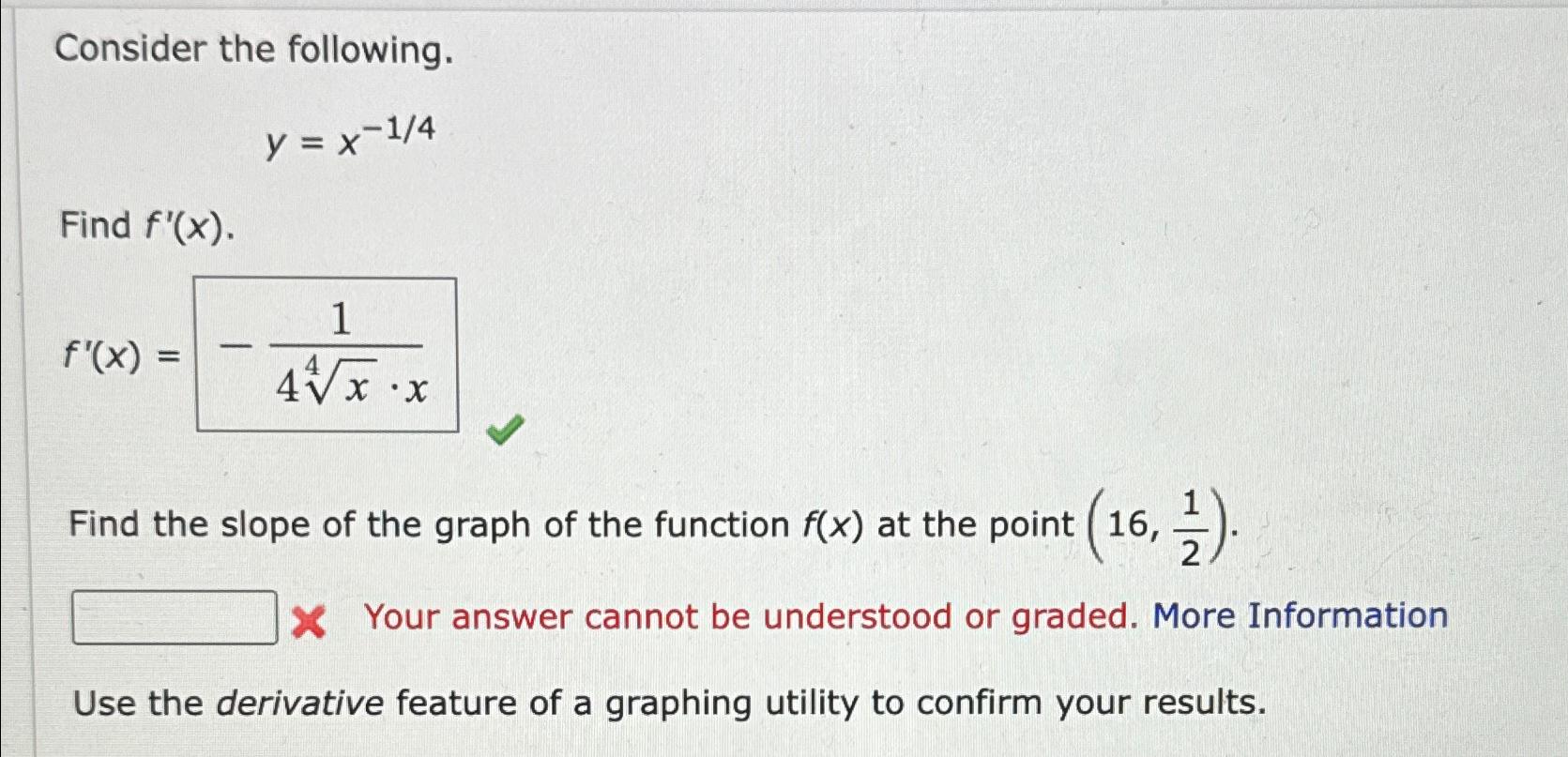 Solved Consider the following.y=x-14Find | Chegg.com