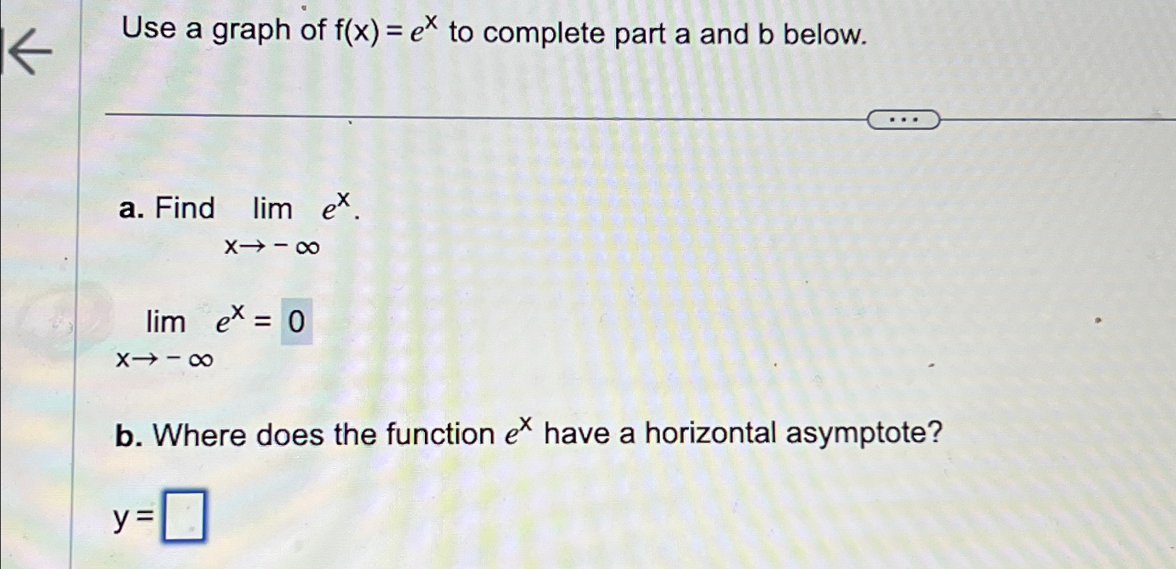 Solved Use a graph of f(x)=ex ﻿to complete part a and b | Chegg.com