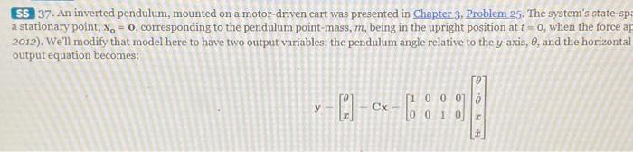 Solved SS 37. An inverted pendulum, mounted on a | Chegg.com