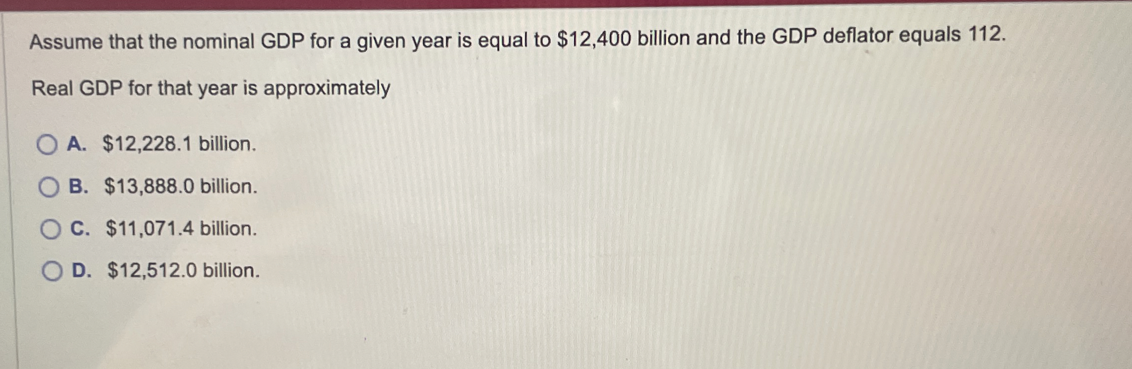 Solved Assume that the nominal GDP for a given year is equal | Chegg.com