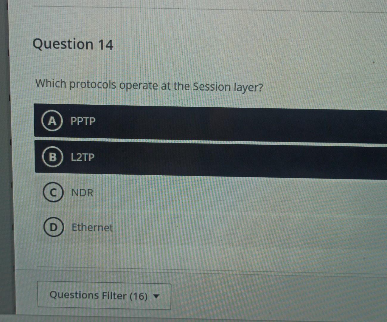 Solved Which protocols operate at the Session layer? PPTP | Chegg.com