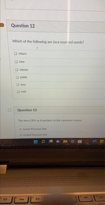 Solved Which Of The Following Are Java Reserved Words 