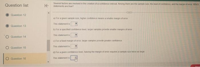 Solved Question list Question 12 Question 13 The statcenent | Chegg.com