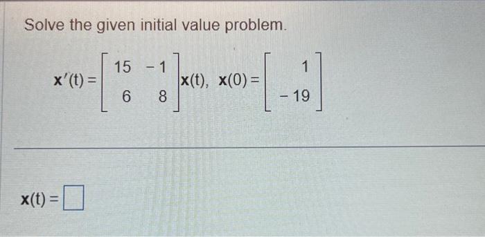 Solved Solve the given initial value problem. | Chegg.com