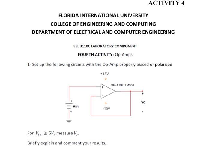 Solved FLORIDA INTERNATIONAL UNIVERSITY COLLEGE OF | Chegg.com