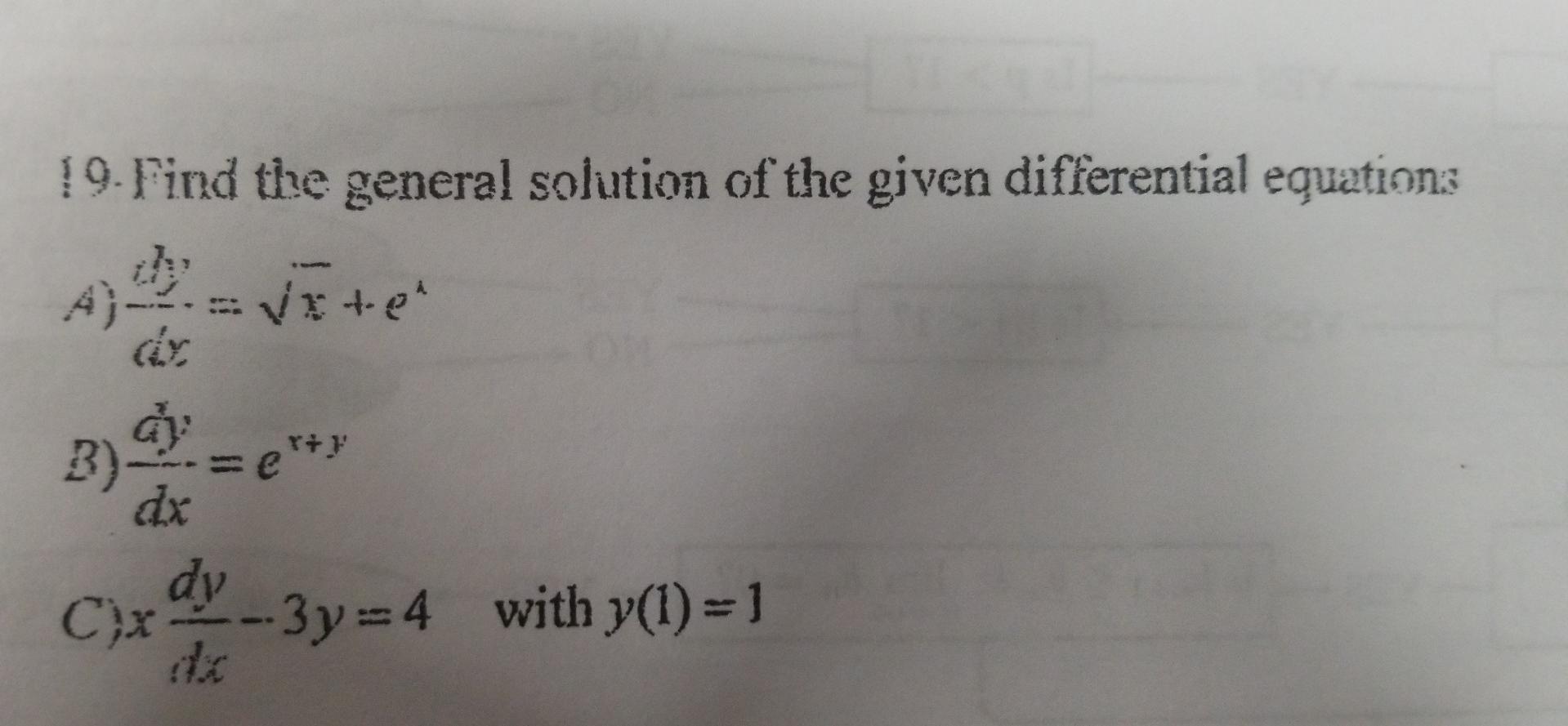 Solved 19. Find the general solution of the given | Chegg.com