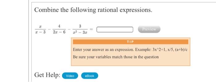 Solved Combine the following rational expressions. 2 3 2. - | Chegg.com