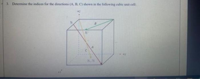 Solved 3. Determine the indices for the directions (A, B, C) | Chegg.com