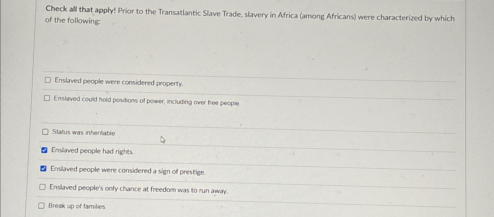 Solved Check all that apply! Prior to the Transatlantic | Chegg.com