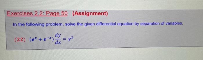 Solved Exercises 2.2: Page 50 (Assignment) In the following | Chegg.com