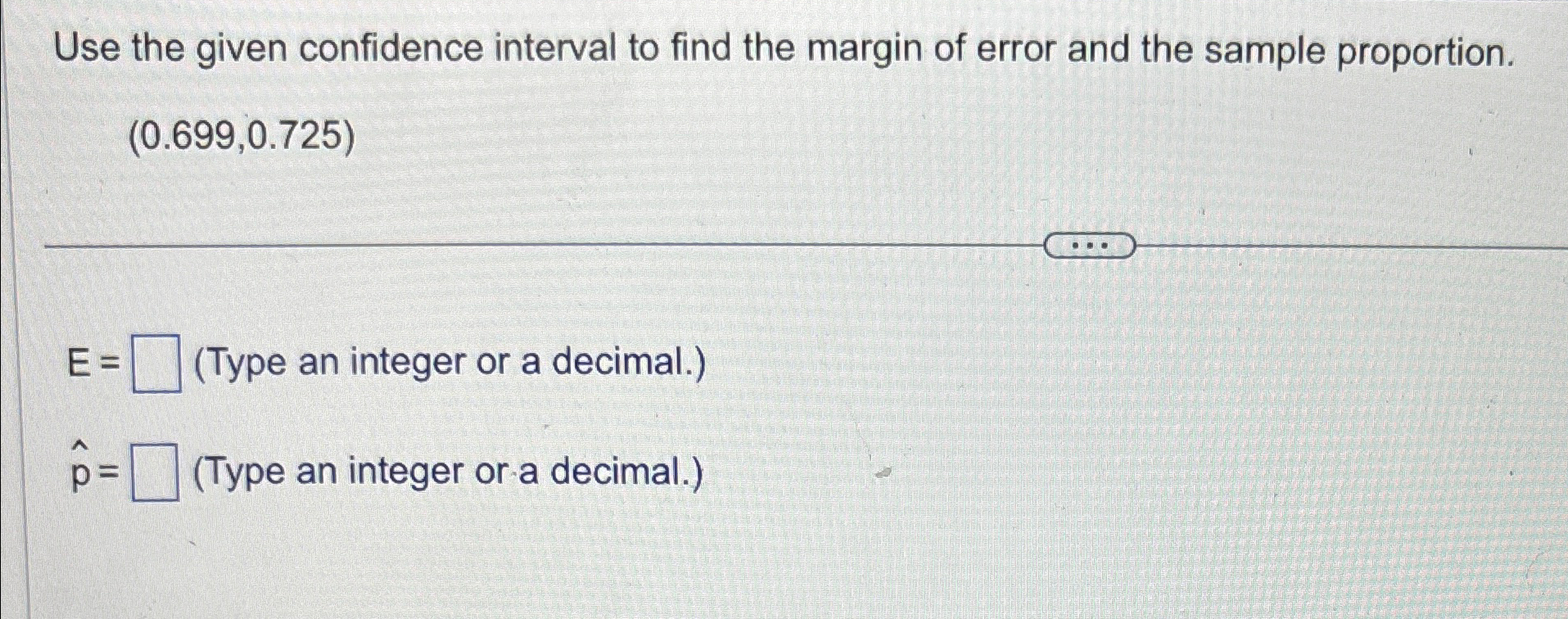 Solved Use the given confidence interval to find the margin | Chegg.com