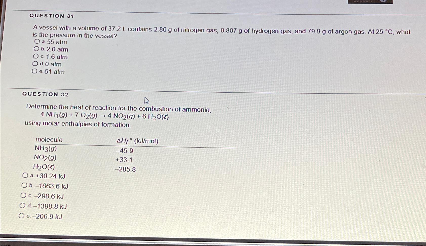 Solved QUESTION 31A vessel with a volume of 372L ﻿contains | Chegg.com