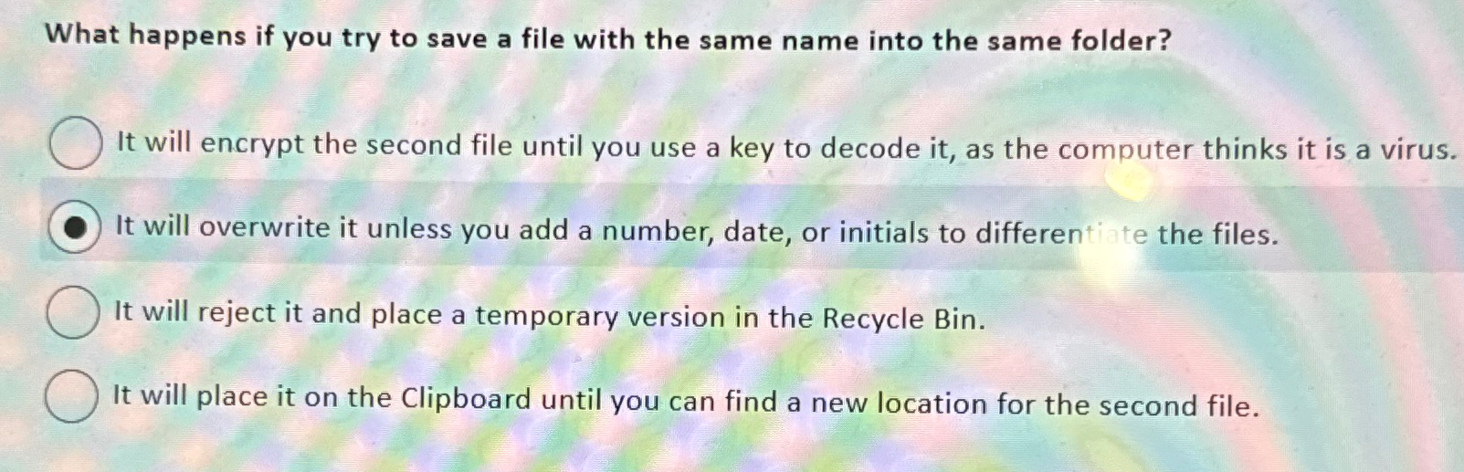 Solved What happens if you try to save a file with the same | Chegg.com