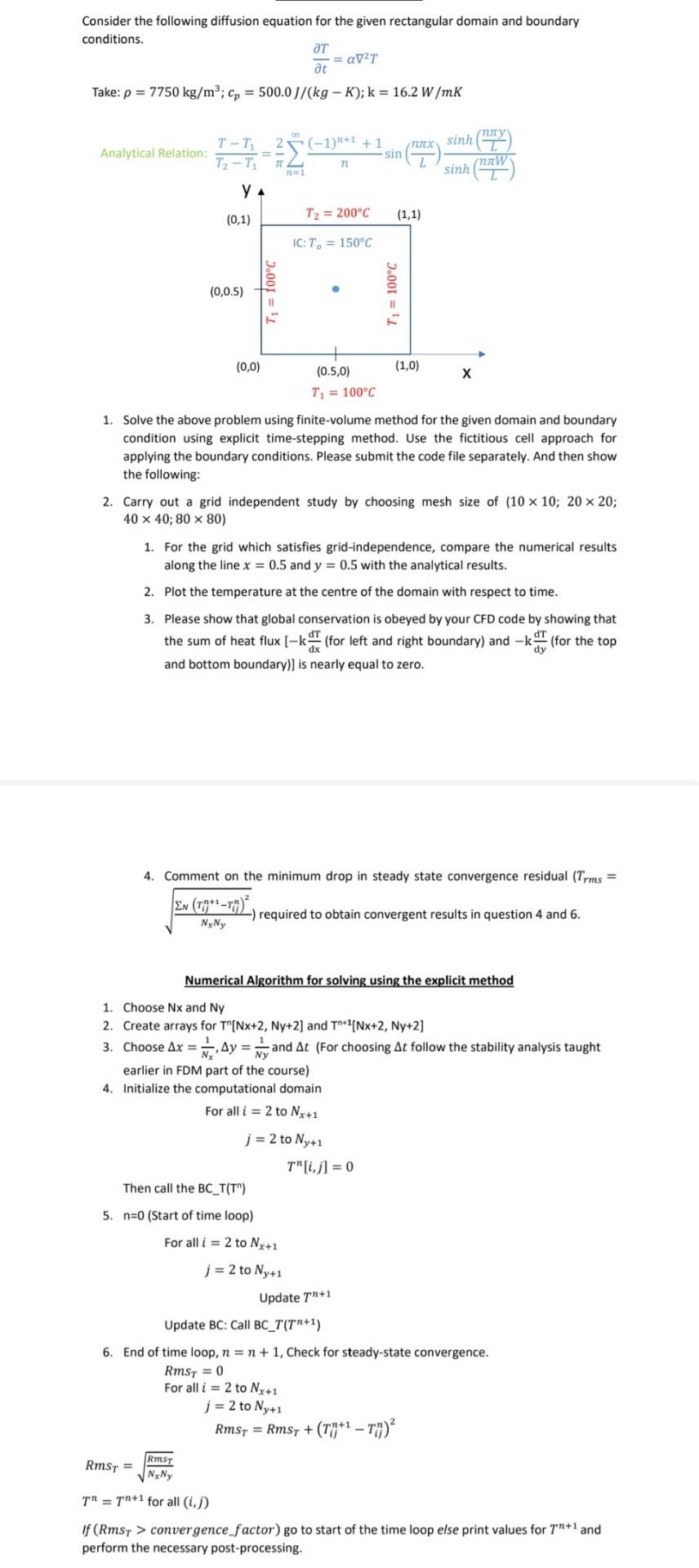 Solved Consider the following diffusion equation for the | Chegg.com