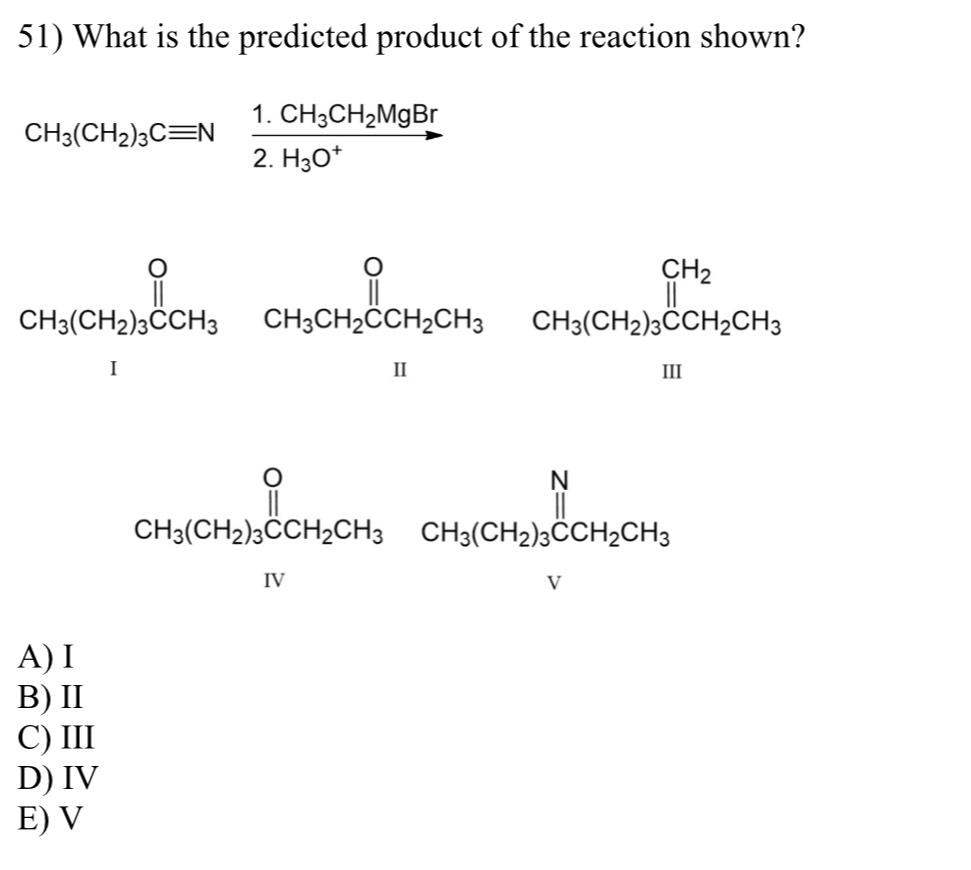 Solved What is the predicted product of the reaction | Chegg.com