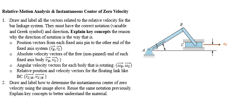 Solved Relative-Motion Analysis & Instantaneous Center of | Chegg.com