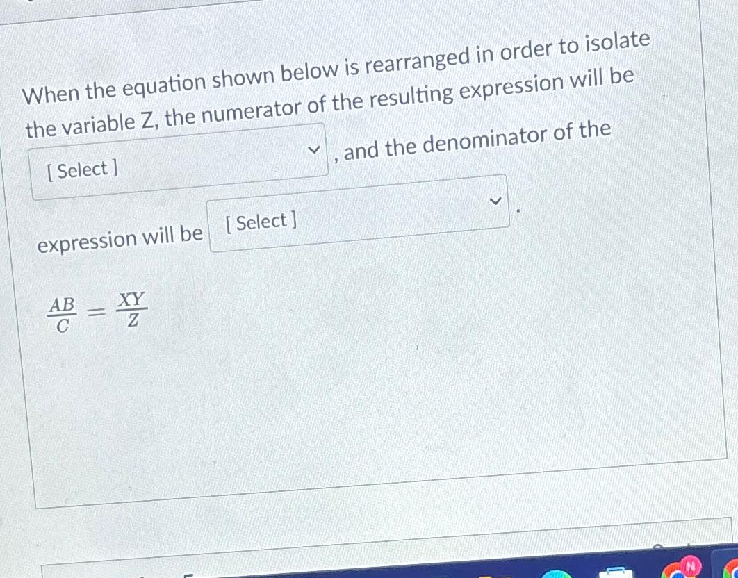 Solved When the equation shown below is rearranged in order | Chegg.com