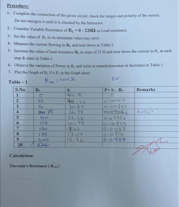 Solved Verification of MAXIMUM POWER TRANSFER Theorem Aim: | Chegg.com
