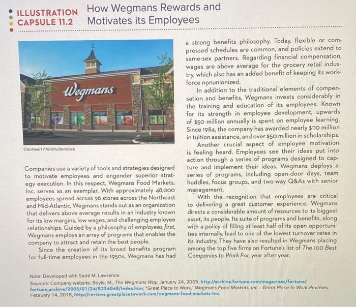 Solved ILLUSTRATION How Wegmans Rewards and CAPSULE 11.2 | Chegg.com