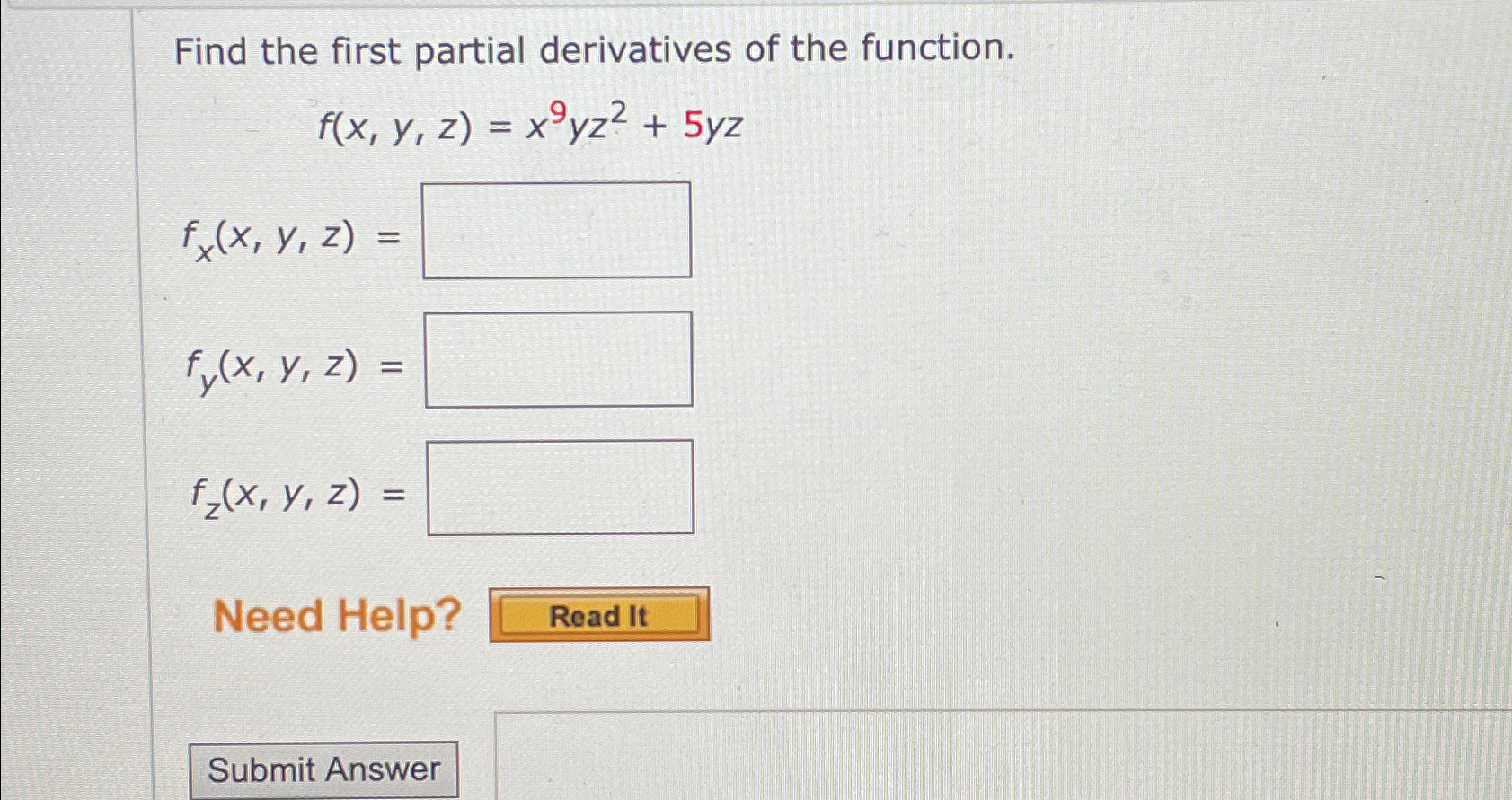 Solved Find the first partial derivatives of the | Chegg.com