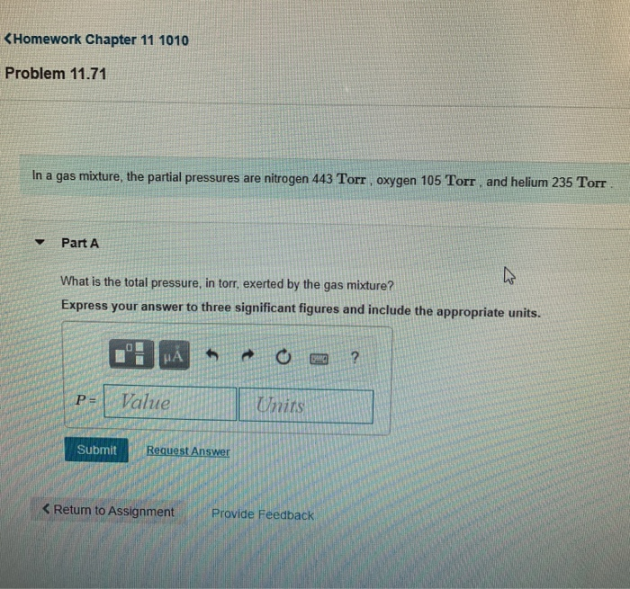 Solved Part A: What is the total pressure, in torr, exerted | Chegg.com
