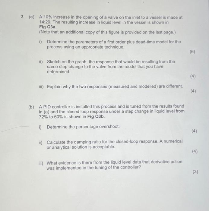 Solved 3. (a) A 10% increase in the opening of a valve on | Chegg.com