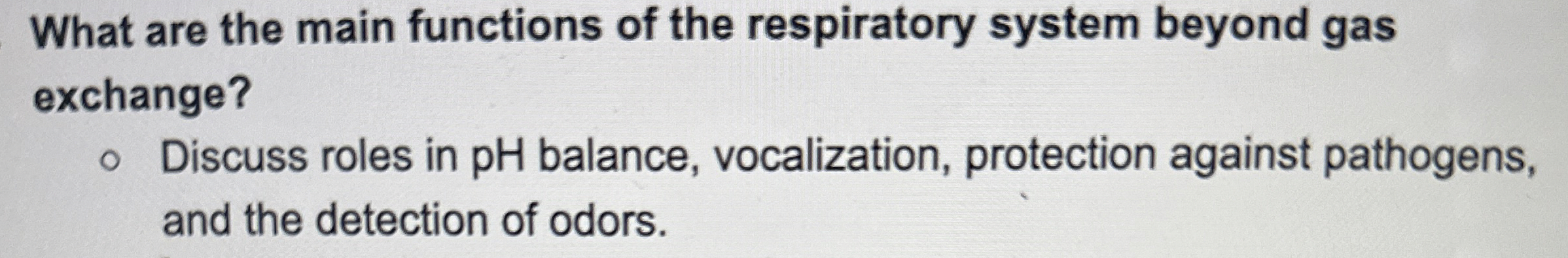 Solved What are the main functions of the respiratory system | Chegg.com