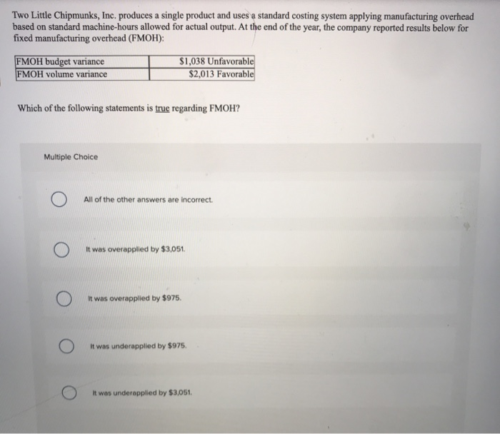 Solved Two Little Chipmunks, Inc, produces a single product | Chegg.com