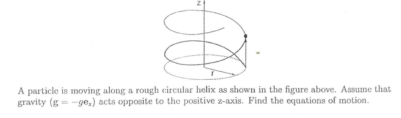 Solved A particle is moving along a rough circular helix as | Chegg.com