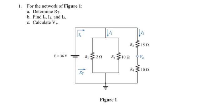 Solved 1. For the network of Figure 1: a. Determine RT. b. | Chegg.com