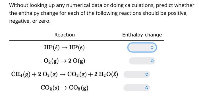 Solved Without looking up any numerical data or doing | Chegg.com