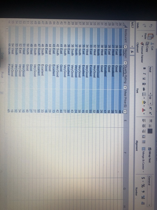 Solved Format Painter Merge& Center Undo Clipboard Font | Chegg.com