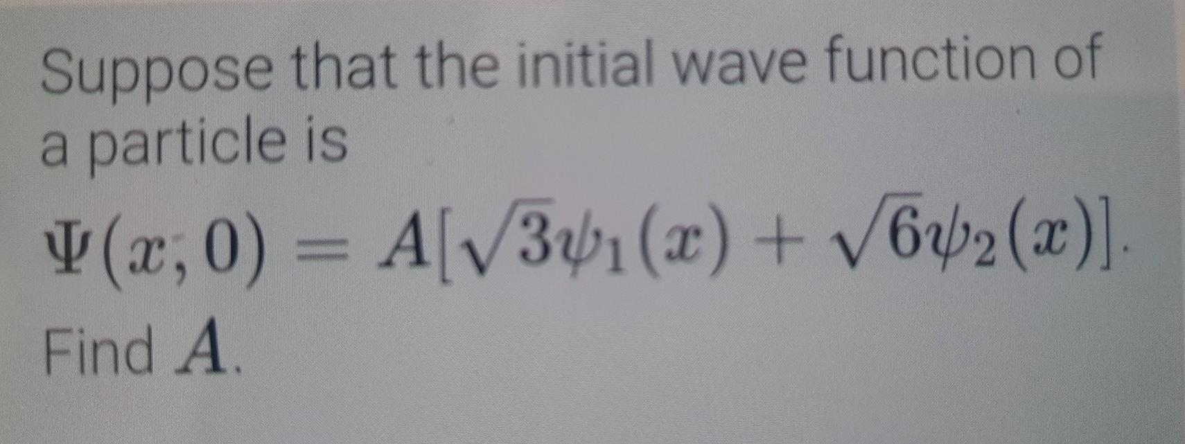 Solved Suppose that the initial wave function of a particle | Chegg.com