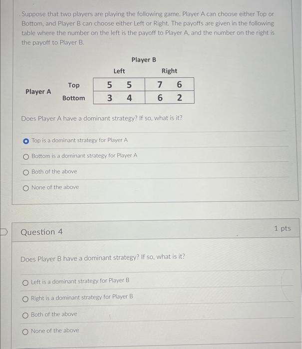 Solved Suppose that two players are playing the following | Chegg.com