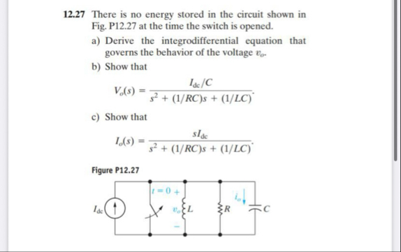 Solved 12.27 ﻿There is no energy stored in the circuit shown | Chegg.com